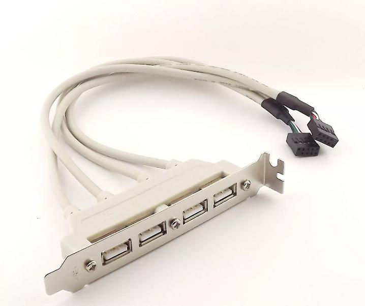 1pcs 4 Ports USB 2.0 A Female to Dual 9 Pin Motherboard Bracket Extens ...