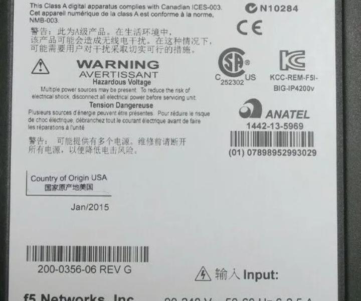 Network 2000S Big-IP Balancer Local Traffic LTM F5s Load Manager 12.1 ...