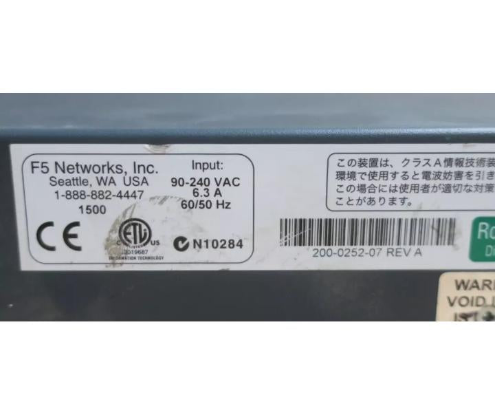 1500 F5s Load LTM Manager Series Big-IP Balancer Networks Local 1U Tra ...