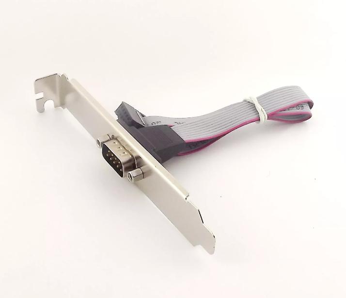 Serial DB9 Male RS232 COM Port to IDC 10pin Cable with Bracket For PC ...